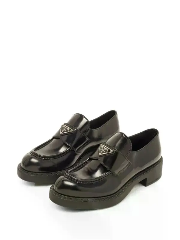 Prada Brushed Leather Chunky Loafers