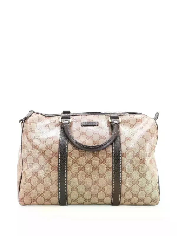 Gucci Joy Boston Bag Gg Coated Canvas Large Satchel