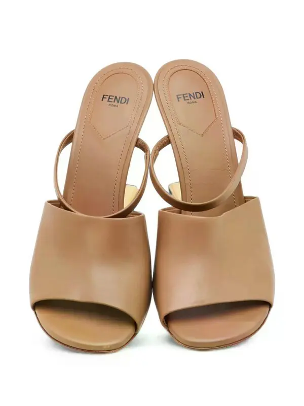 Fendi Brown Leather First Heeled Sandals