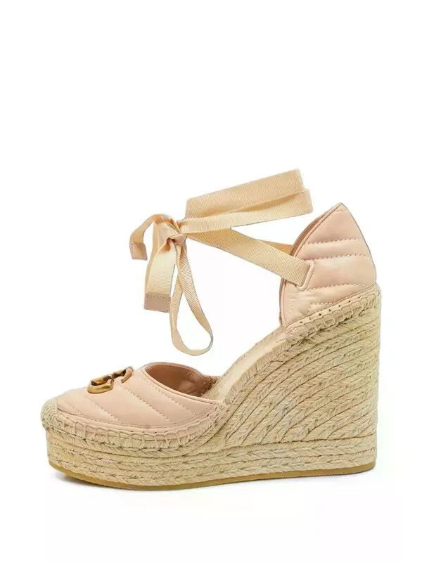 Gucci Gg Marmont Matelassé Wedge Espadrilles - Pink