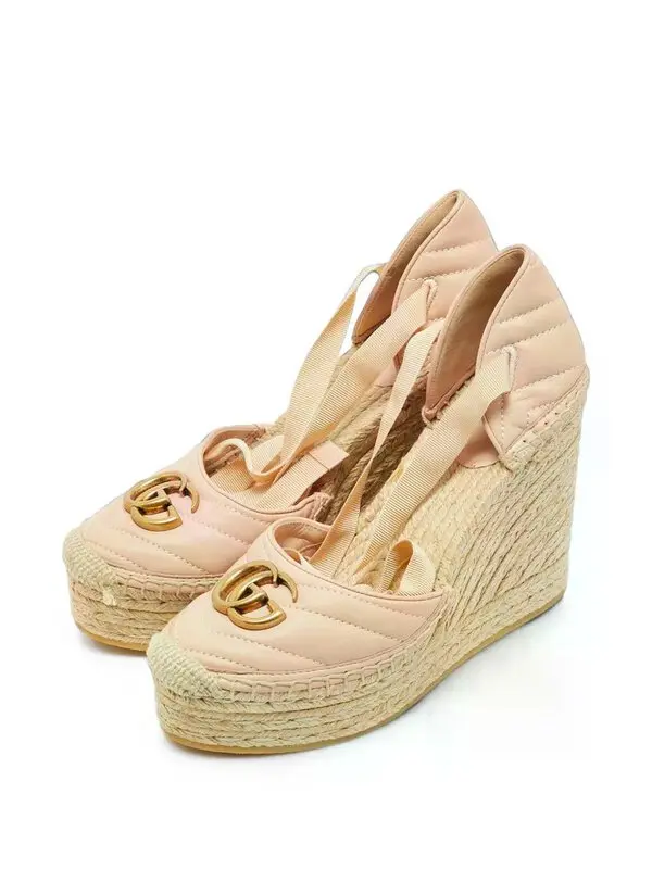Gucci Gg Marmont Matelassé Wedge Espadrilles