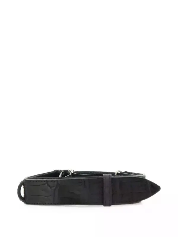 Orciani Nobuckle Crocodile-effect Suede Belt
