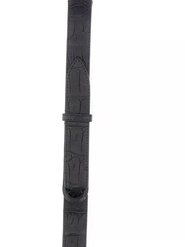 Orciani Nobuckle Crocodile-effect Suede Belt