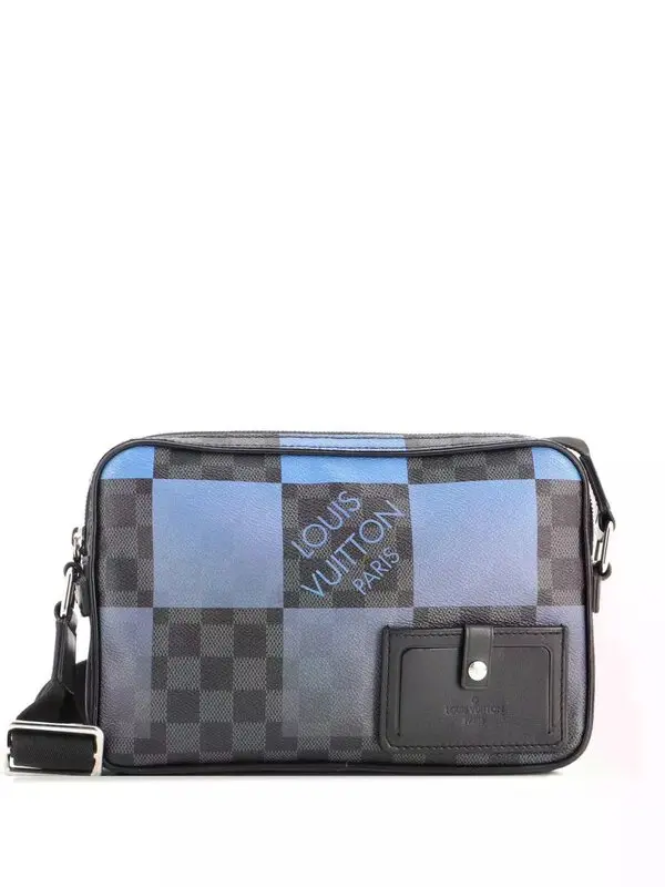LOUIS VUITTON Limited Edition Damier Graphite Giant Alpha Messenger Bag - Blue