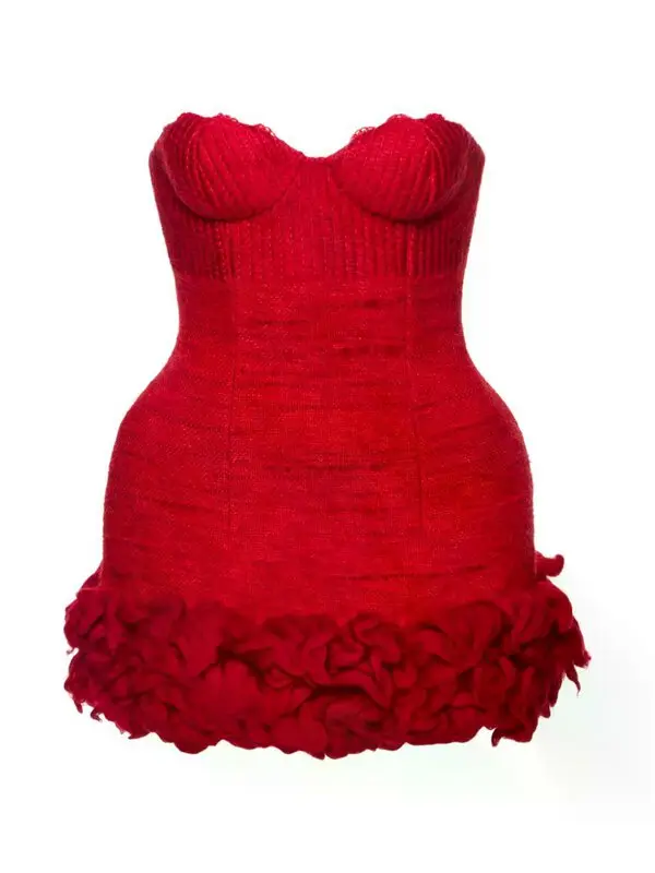 Magda Butrym Corset Ruffled Mini Dress