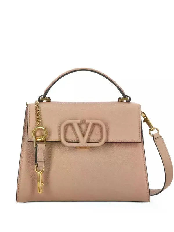 Valentino Garavani Vlogo Signature Leather Tote Bag - Neutrals