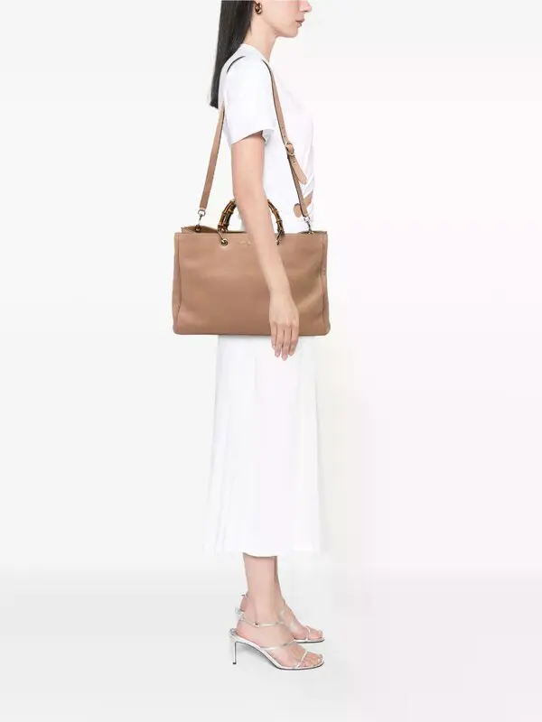 Gucci Large Calfskin Bamboo Shopper Satchel