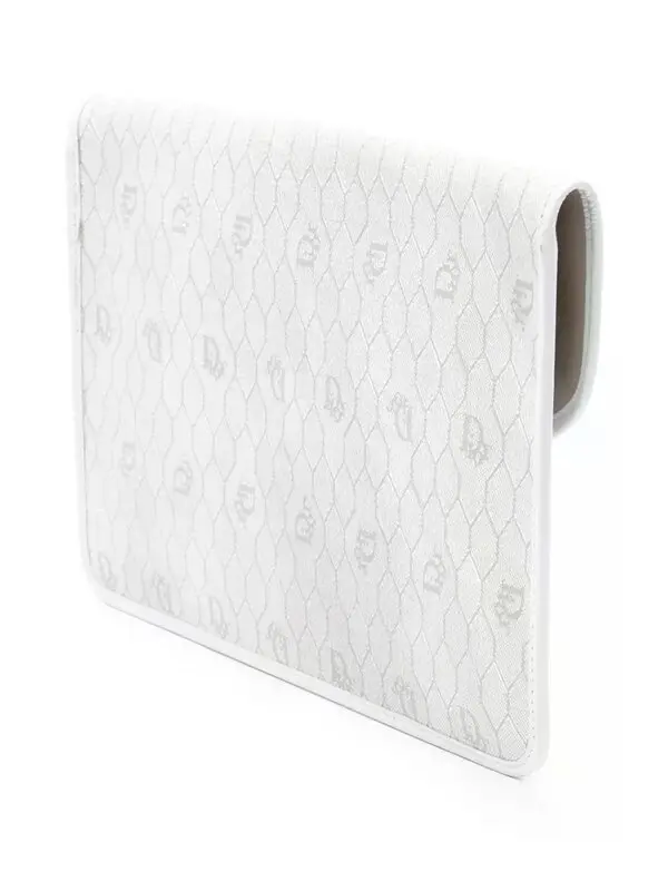 Dior Honeycomb Coated Canvas Clutch Bag - White