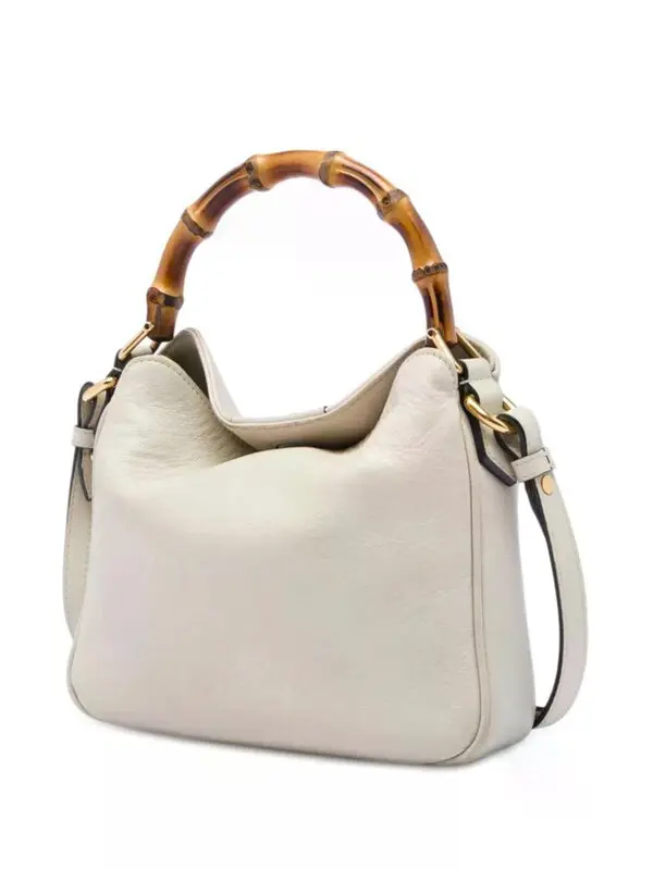 Gucci Small Calfskin Bamboo Diana Satchel - White