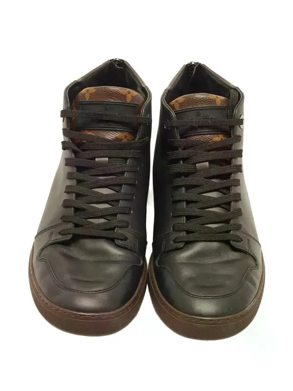 LOUIS VUITTON Line Up Monogram High-top Sneakers - Black