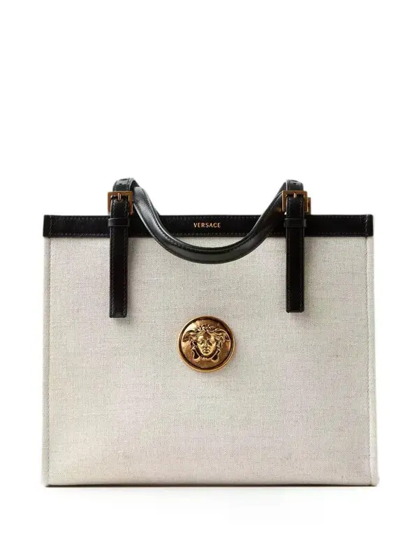 Versace Rivière Canvas Tote - Neutrals