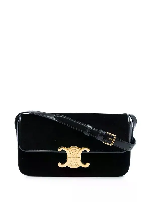Celine 2021 Velvet Claude Shoulder Bag - Black