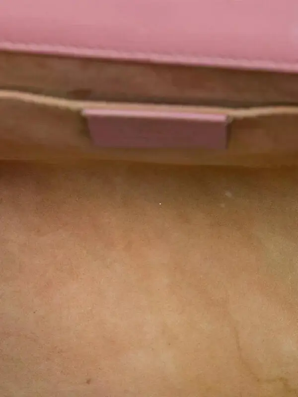 Gucci Pearl Studded Leather Padlock Crossbody Bag - Pink