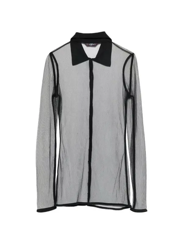 John Galliano 2000s Mesh Button-up Blouse