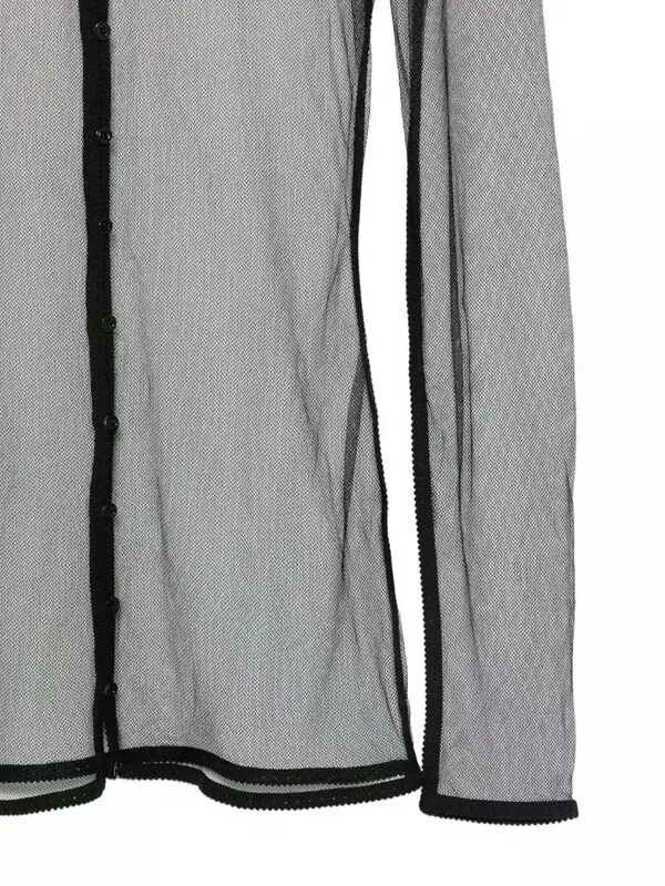 John Galliano 2000s Mesh Button-up Blouse