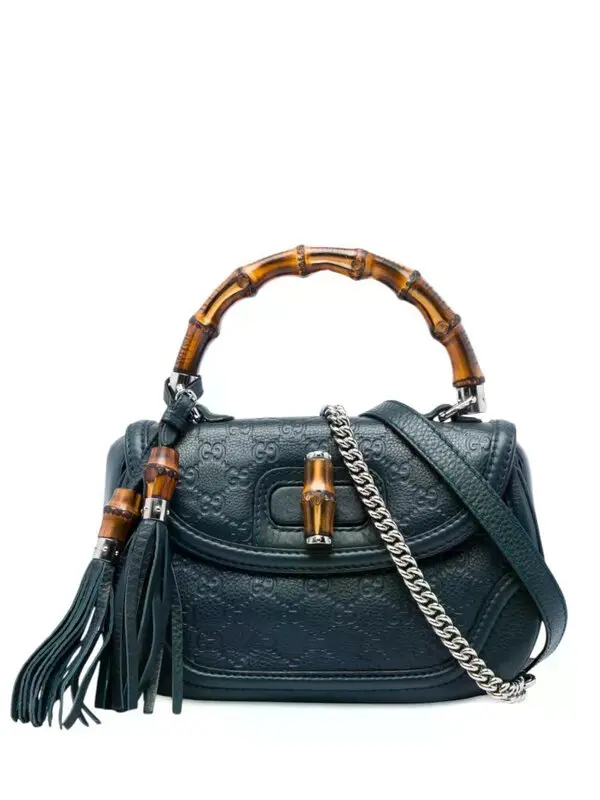 Gucci Ssima Bamboo Top Handle Bag Satchel