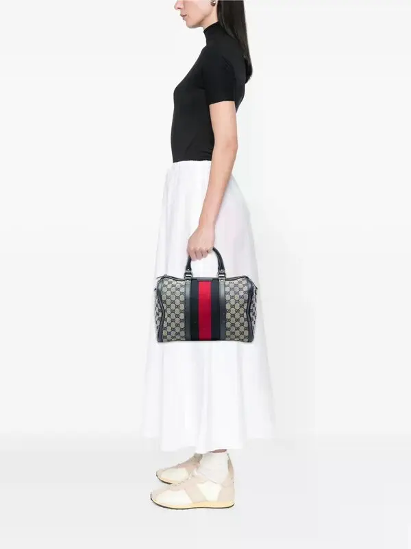Gucci 2016-2026 Medium Gg Canvas Web Joy Boston Bag Satchel