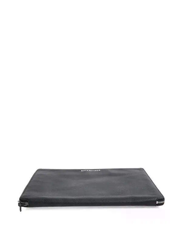 Balenciaga Logo Zipped Portfolio Pouch