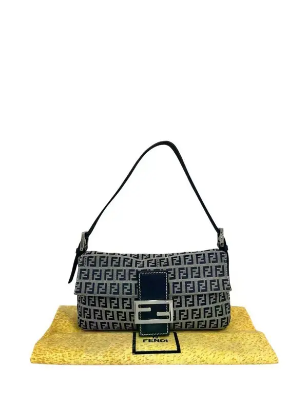 Fendi 2000-2010 Zucchino Canvas Baguette Shoulder Bag