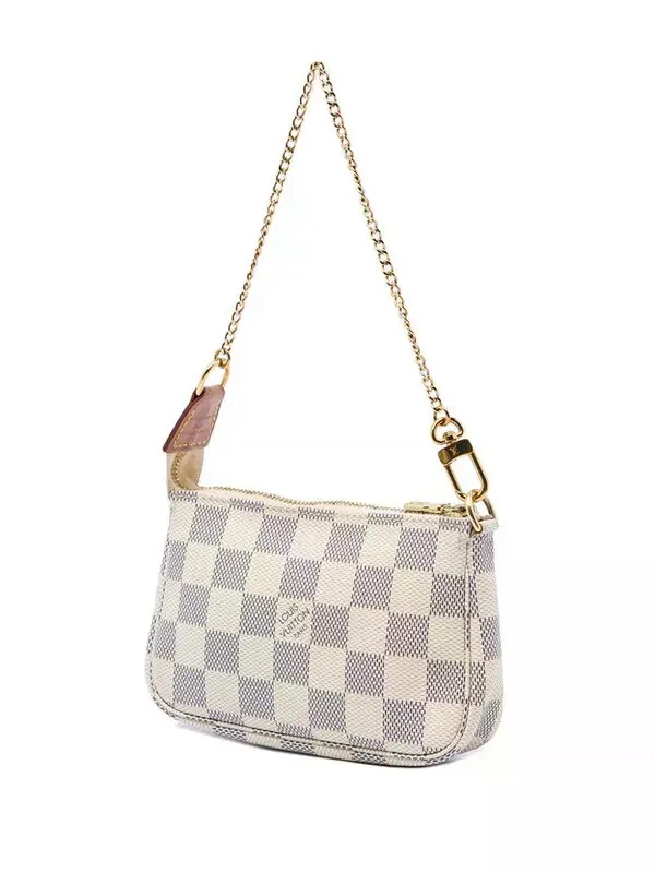 LOUIS VUITTON 2020 Damier Azur Mini Pochette Accessoires Handbag - White