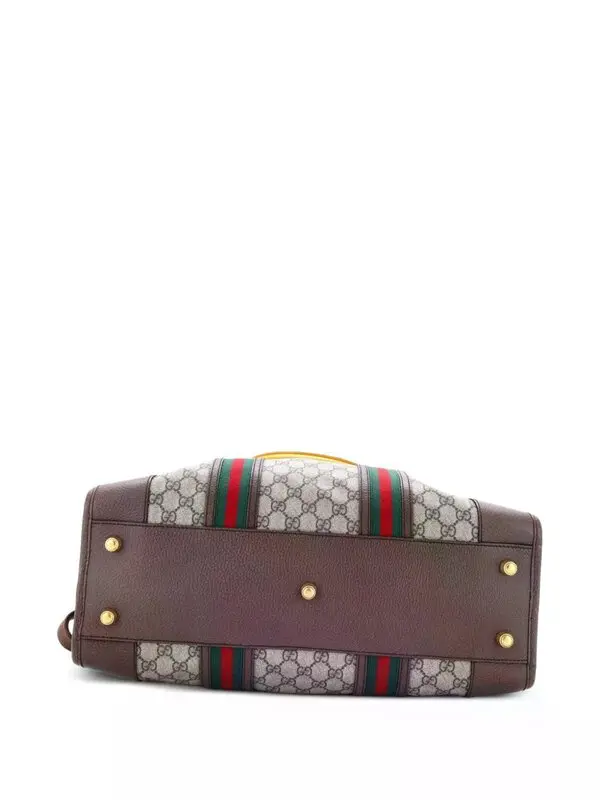 Gucci Neo Vintage Web Duffle Bag Gg Coated Canvas Medium Travel Bag