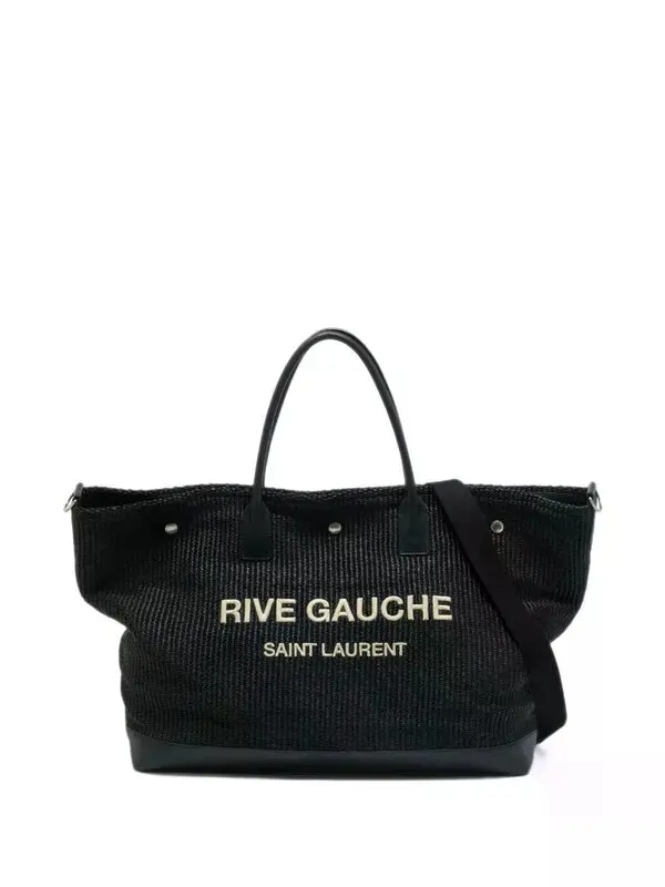 Saint Laurent 2022 Maxi Rive Gauche Raffia Tote Bag