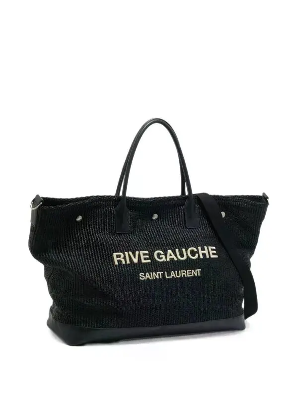 Saint Laurent 2022 Maxi Rive Gauche Raffia Tote Bag