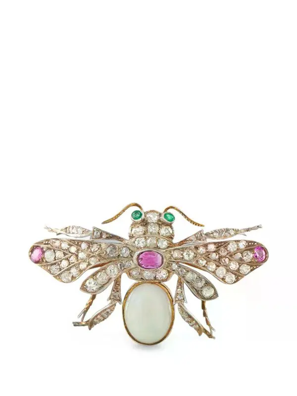 LB EXCLUSIVE Diamond And Opal Bee Brooch - Gold