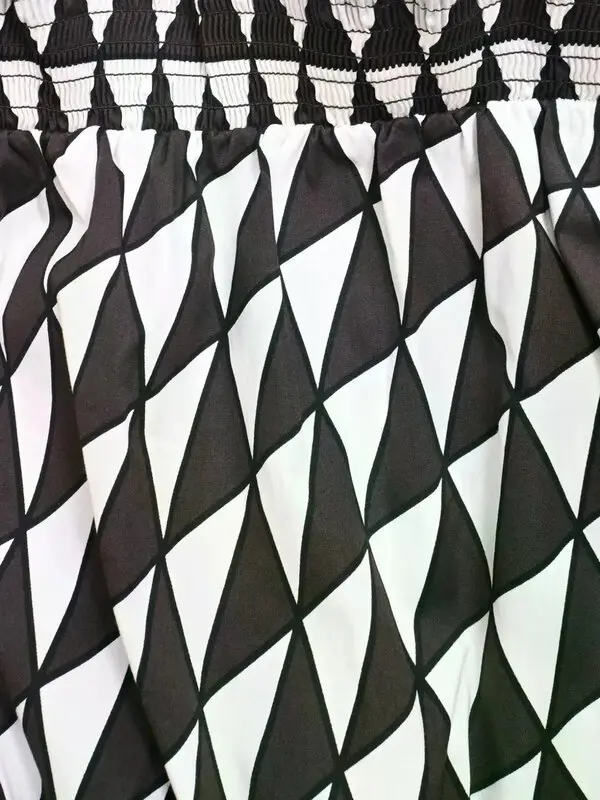 Prada Geometric Print Off-shoulder Mini Dress