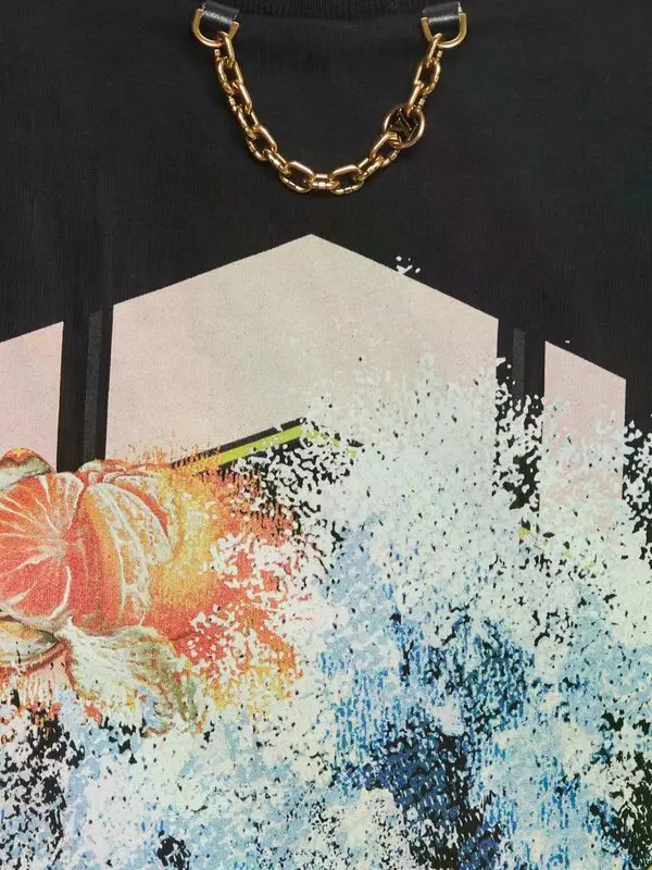 LOUIS VUITTON Graphic-print Chain-detail T-shirt