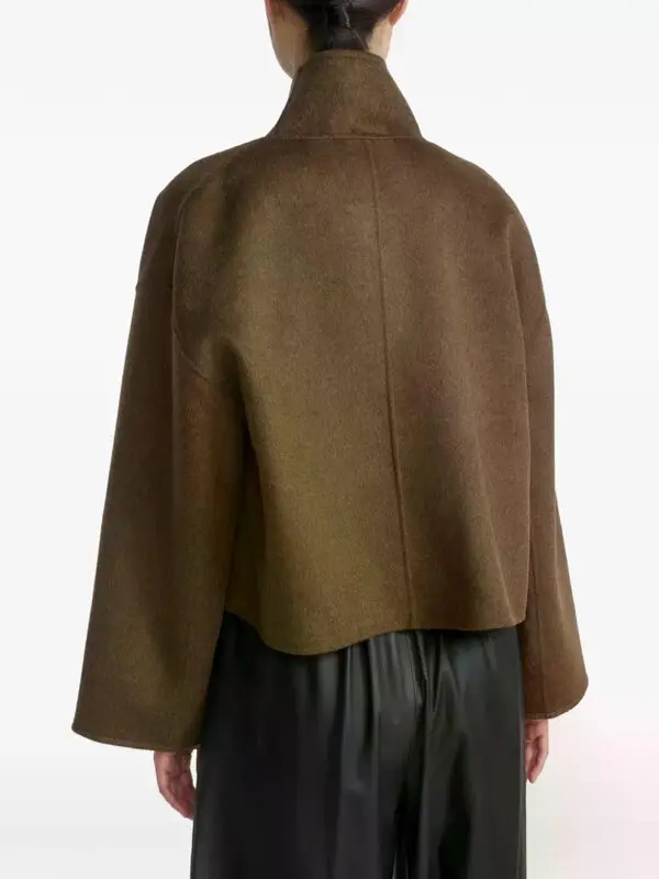 YVES SALOMON Leather-trimmed Wool Jacket