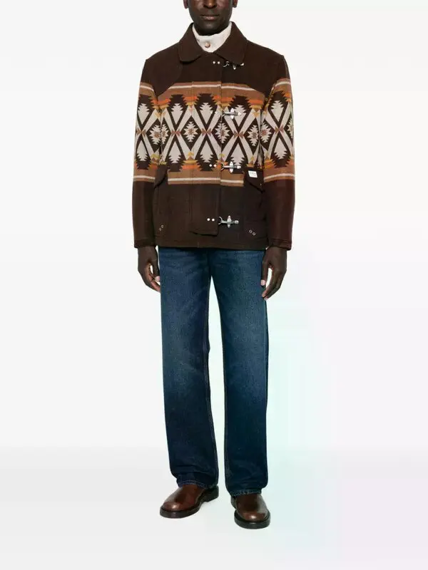 FAY Geometric-pattern Toggle-fastening Jacket