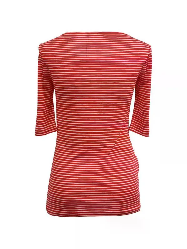 Prada Striped 3/4-sleeve Top