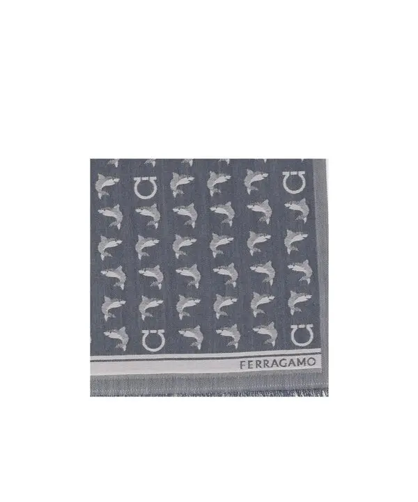 FERRAGAMO Shark Pattern Scarf