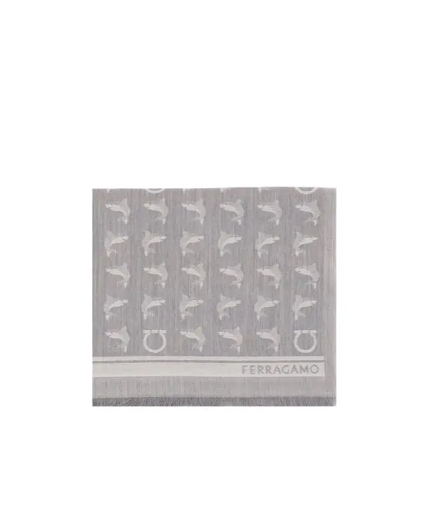 FERRAGAMO Shark Pattern Scarf