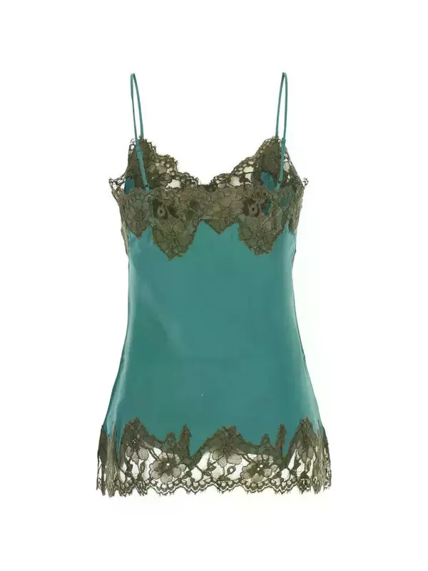 Gold Hawk Marilyn Bias Lace-trim Top