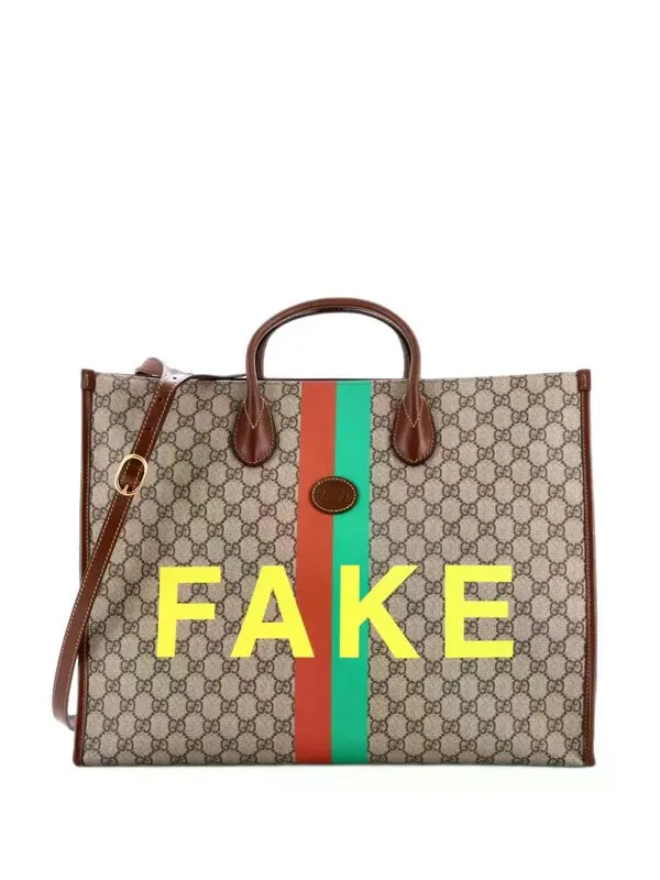 Gucci Gg Coated Canvas Large Tote Bag - Brown
