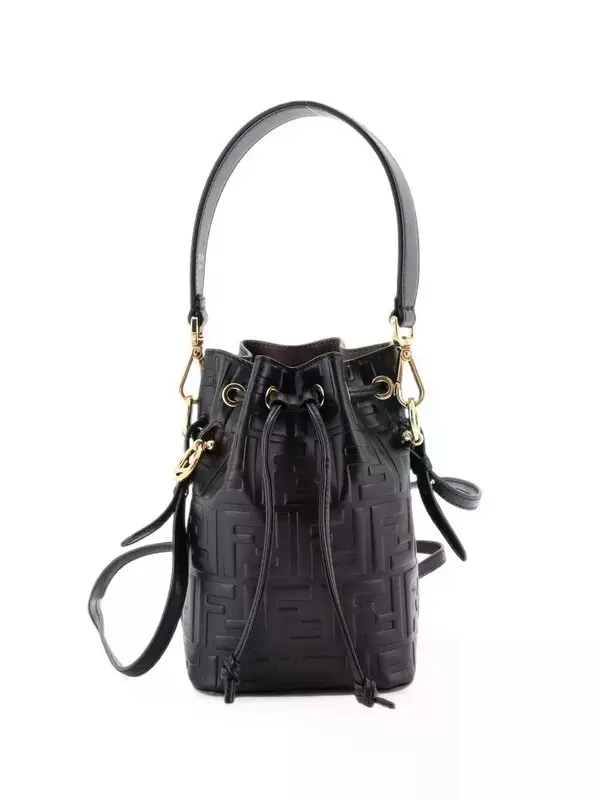 Fendi Mon Tresor Zucca Embossed Leather Mini Bucket Bag