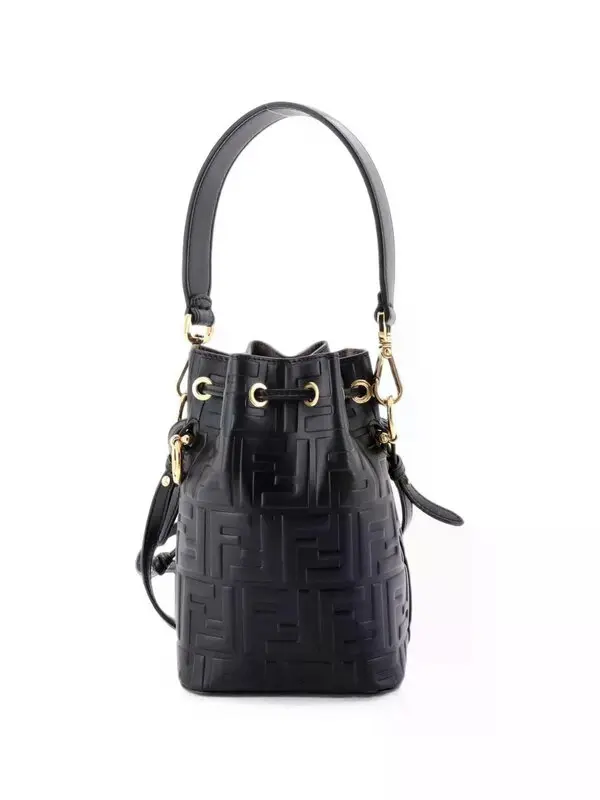 Fendi Mon Tresor Zucca Embossed Leather Mini Bucket Bag