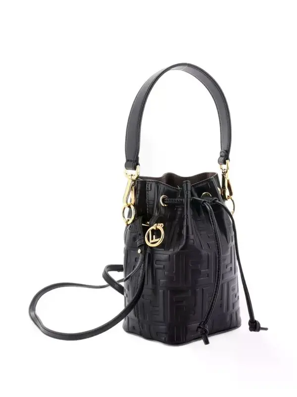Fendi Mon Tresor Zucca Embossed Leather Mini Bucket Bag