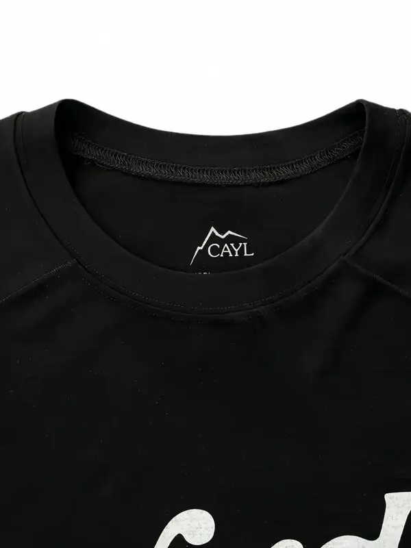 CAYL Wind Logo-print Raglan-sleeve T-shirt