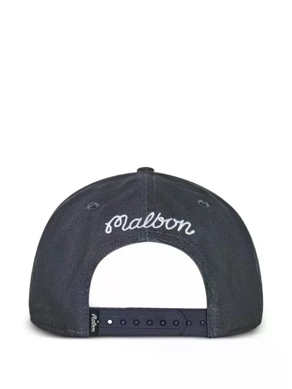 MALBON Benchmark Logo-patch Cotton Cap - Blue