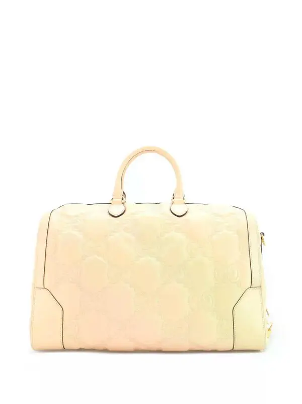 Gucci Convertible Boston Top Handle Bag Gg Matelasse Leather Medium Travel Bag - Neutrals