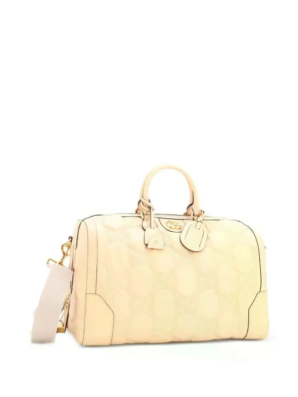 Gucci Convertible Boston Top Handle Bag Gg Matelasse Leather Medium Travel Bag