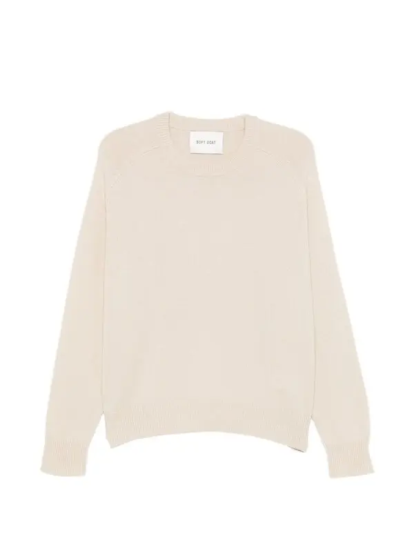 Soft Goat Wool Crewneck Jumper - White