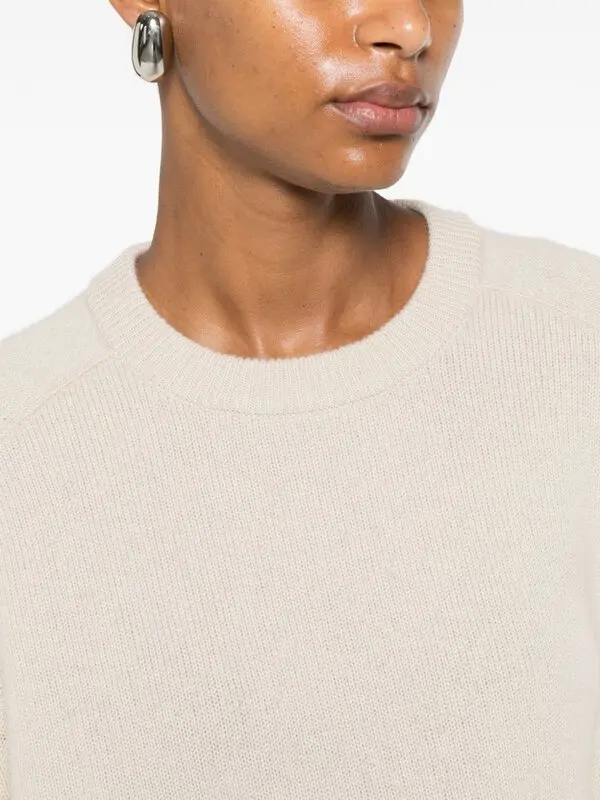 Soft Goat Wool Crewneck Jumper - White