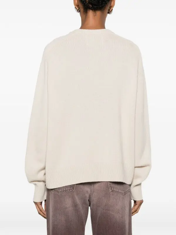Soft Goat Wool Crewneck Jumper - White