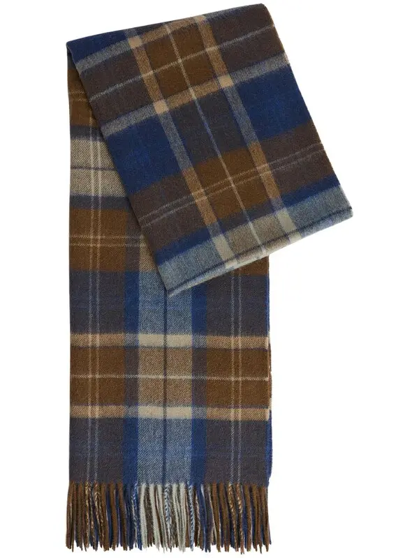 Barbour Brack Patchwork Tartan Wool Scarf