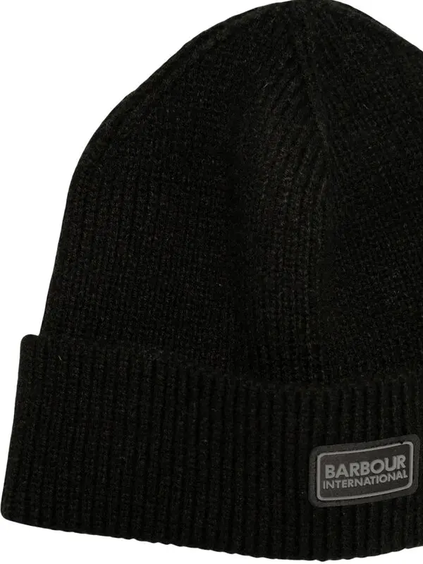 Barbour Sweeper Legacy Logo-patch Scarf And Beanie Hat Set