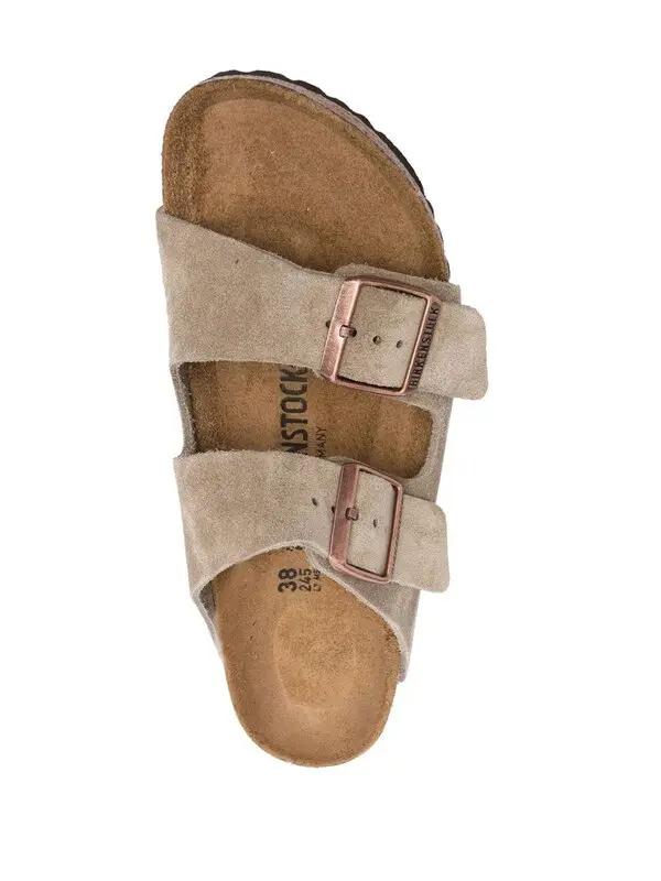 BIRKENSTOCK Arizona Suede Leather Sandals - Grey